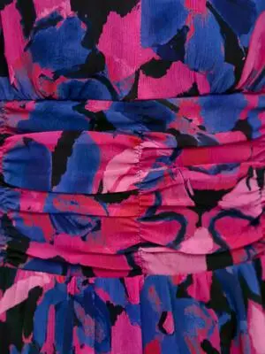 MORGAN Floral-print Ruched-waist Mini Dress