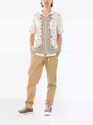WHITE SAND Belted Tapered Trousers