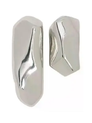 Erika Cavallini Sculptural Irregular-shape Earrings - Silver