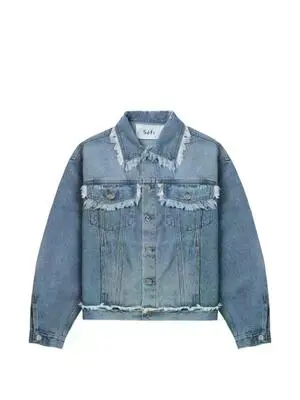Séfr Frayed Denim Jacket - Blue