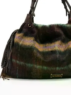 LA CARRIE Kerala Fringed Checked Shoulder Bag