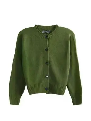 MARGARET HOWELL Crew-neck Button-up Cardigan - Green