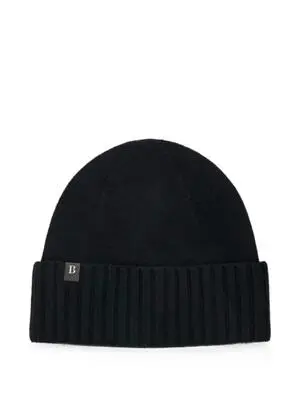 Boggi Milano Beanie In Wool Blend - Black