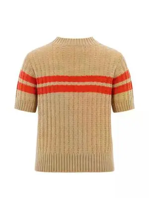 Patrizia Pepe Stripe-detail Cable-knit Sweater