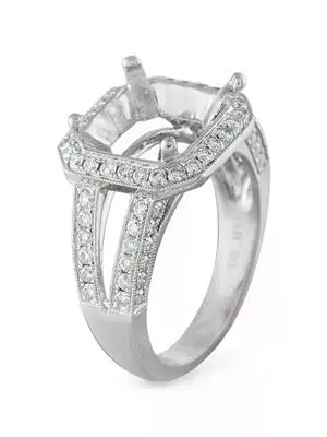 LB EXCLUSIVE Diamond Cushion Halo Ring - Silver