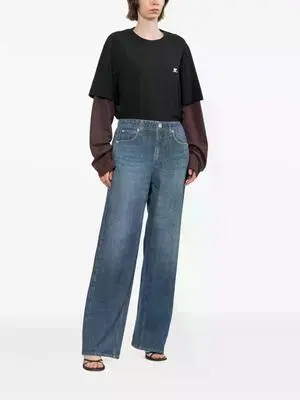 COURREGES Logo-embroidered T-shirt