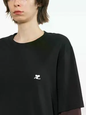 COURREGES Logo-embroidered T-shirt