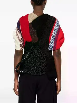 Junya Watanabe Mixed-material Patchwork Cardigan