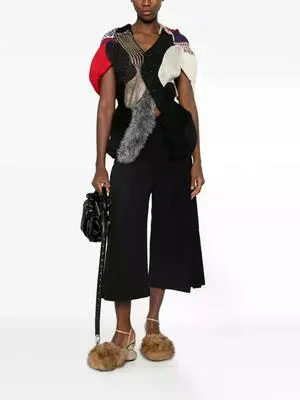 Junya Watanabe Mixed-material Patchwork Cardigan - Black