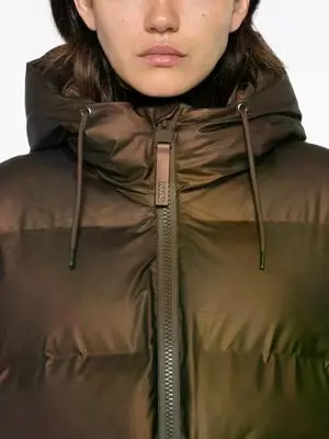 Rains Alta Hooded Quilted Jacket - Brown