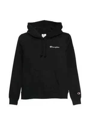 Champion Logo-embroidered Drawstring Hoodie - Black