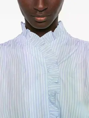 JCSOPHIE Patchouli Ruffled Striped Blouse