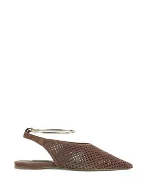 JIL SANDER Perforated Leather Pumps - Brown