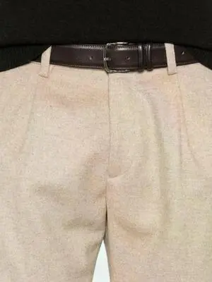 DEVORE INCIPIT Pleated Wool Trousers - Neutrals