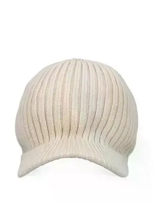 Y3 Wales Bonner Ribbed-knit Peaked Beanie Hat - Neutrals