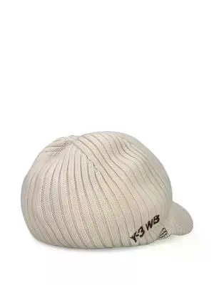 Y3 Wales Bonner Ribbed-knit Peaked Beanie Hat