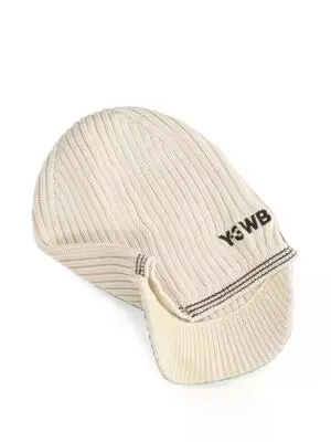 Y3 Wales Bonner Ribbed-knit Peaked Beanie Hat