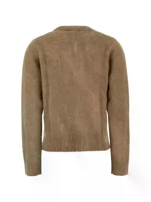 GANNI Brushed-knit Teddy Sweater - Neutrals