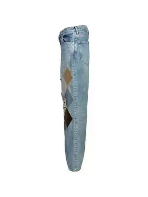 MASU Mb Diamond Argyle-patchwork Distressed Jeans