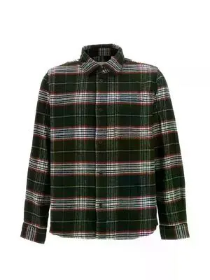 LES DEUX Check-pattern Cotton Shirt - Green