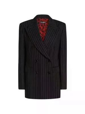 Dolce & Gabbana Linda Double-breasted Jacket In Pinstripe Wool