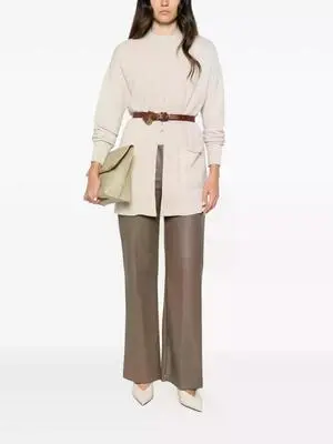 VELA SHOP Ribbed-trim Open-front Cardigan