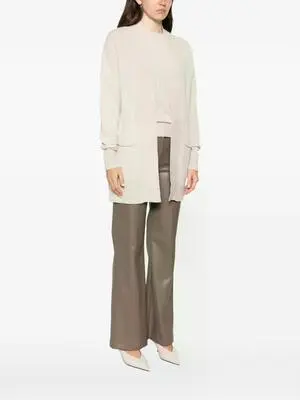 VELA SHOP Ribbed-trim Open-front Cardigan