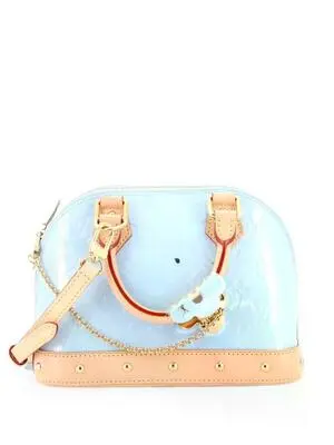 LOUIS VUITTON Alma Charm Chain Handbag Monogram Vernis Bb Satchel - Blue