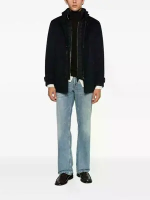 MOORER Button-up High-neck Jacket - Blue