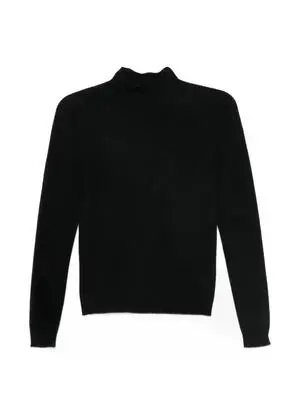 VELA SHOP High-neck Ribbed-trim Sweater - Black