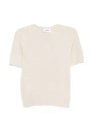 VELA SHOP Short-sleeve Ribbed-trim Sweater - Neutrals