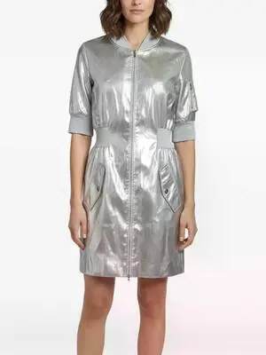 Moschino Zip-up Mini Dress - Silver