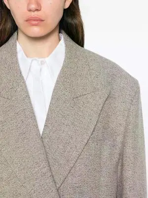 Erika Cavallini Double-breasted Herringbone-pattern Coat
