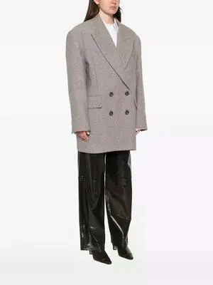 Erika Cavallini Double-breasted Herringbone-pattern Coat