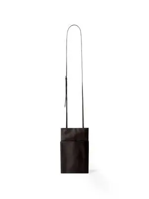 LEMAIRE Book Pouch In Grained Leather - Brown
