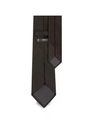 Boggi Milano Tie Jacquard Drill Reinforcement Silk - Brown