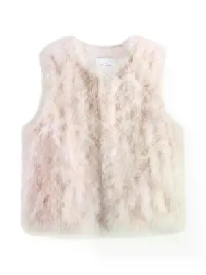 YVES SALOMON Feather-trim Sleeveless Jacket