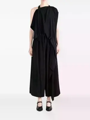 Y’s Asymmetric Draped Midi Dress