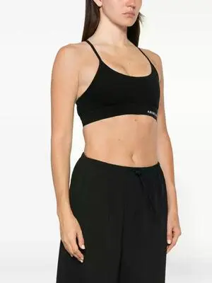 ANINE BING Eve Logo-print Racerback Sports Bra - Black