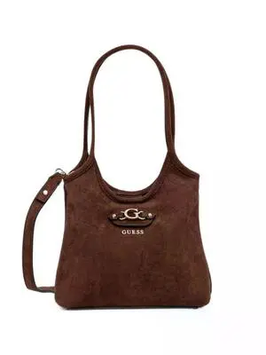 Guess Mini Samantha Logo-plaque Tote Bag - Brown