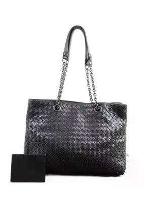 Bottega Veneta Intrecciato Leather Shoulder Bag - Black