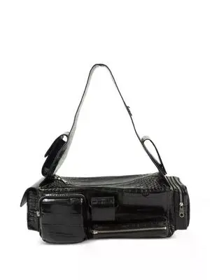 Balenciaga Superbusy Crocodile-effect Shoulder Bag
