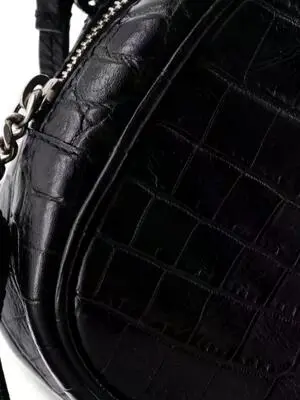 Saint Laurent Classic Monogram Blogger Crocodile Embossed Leather Small Crossbody Bag