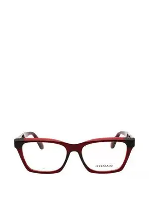 FERRAGAMO Rectangle-frame Glasses - Red