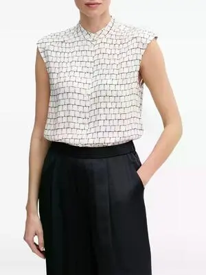 MARC AUREL Geometric-print Sleeveless Shirt