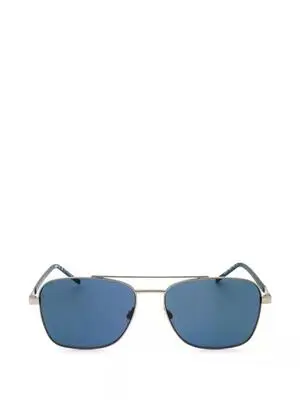 Hugo Double-bridge Rectangle-frame Sunglasses - Silver