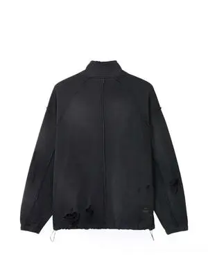 FIVE CM Distressed Quarter-zip Sweater