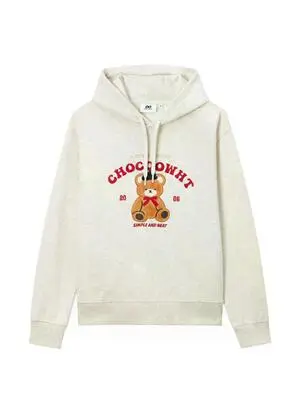 CHOCOOLATE Graphic-print Drawstring Hoodie - Neutrals