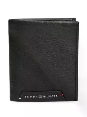 Tommy Hilfiger Logo-plaque Leather Bifold Wallet - Black