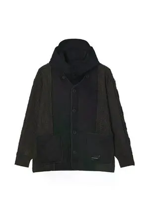 FIVE CM Quilted Cable-knit Hooded Jacket
